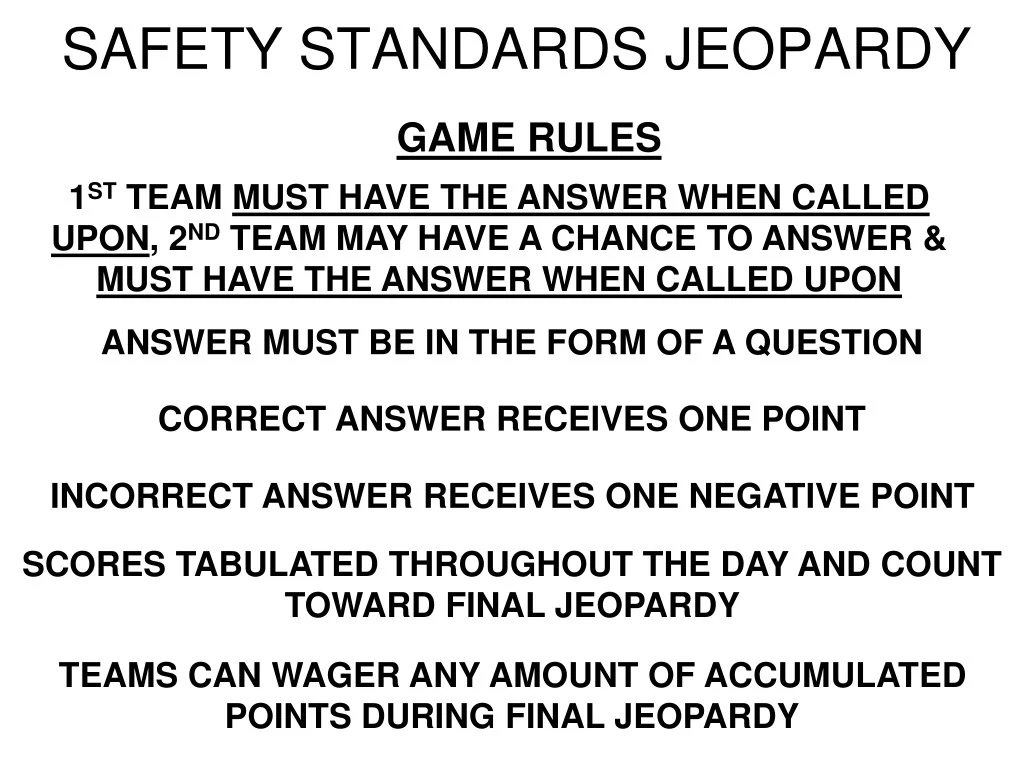 PPT - Workplace Safety Jeopardy Game PowerPoint Presentation, free ...