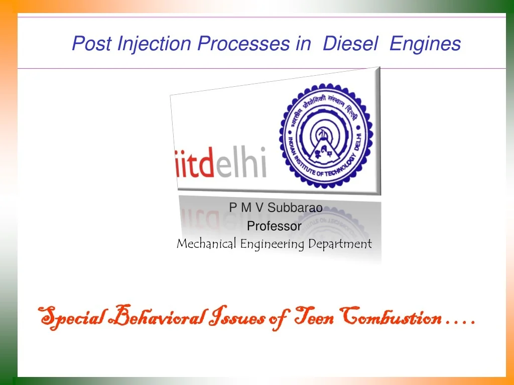 PPT - In-Cylinder Processes in Diesel Engines: Nozzle Sizing and Post ...