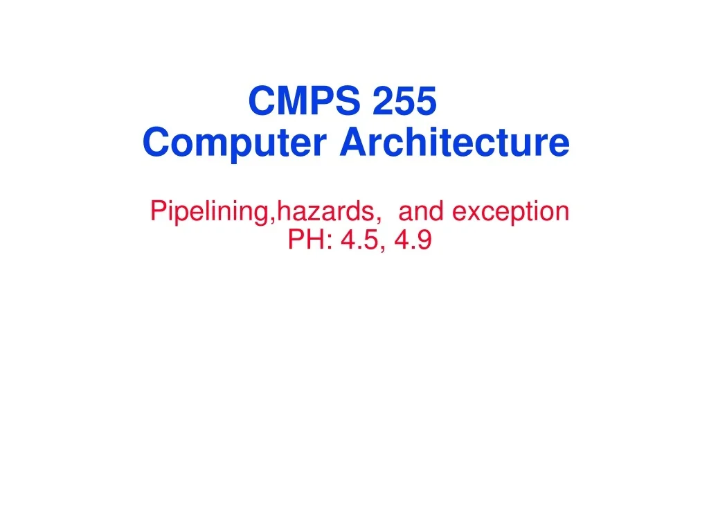 PPT - Pipelining in Computer Architecture: Efficiency and Optimization ...