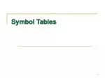 PPT - Symbol Tables PowerPoint Presentation, free download - ID:9199195