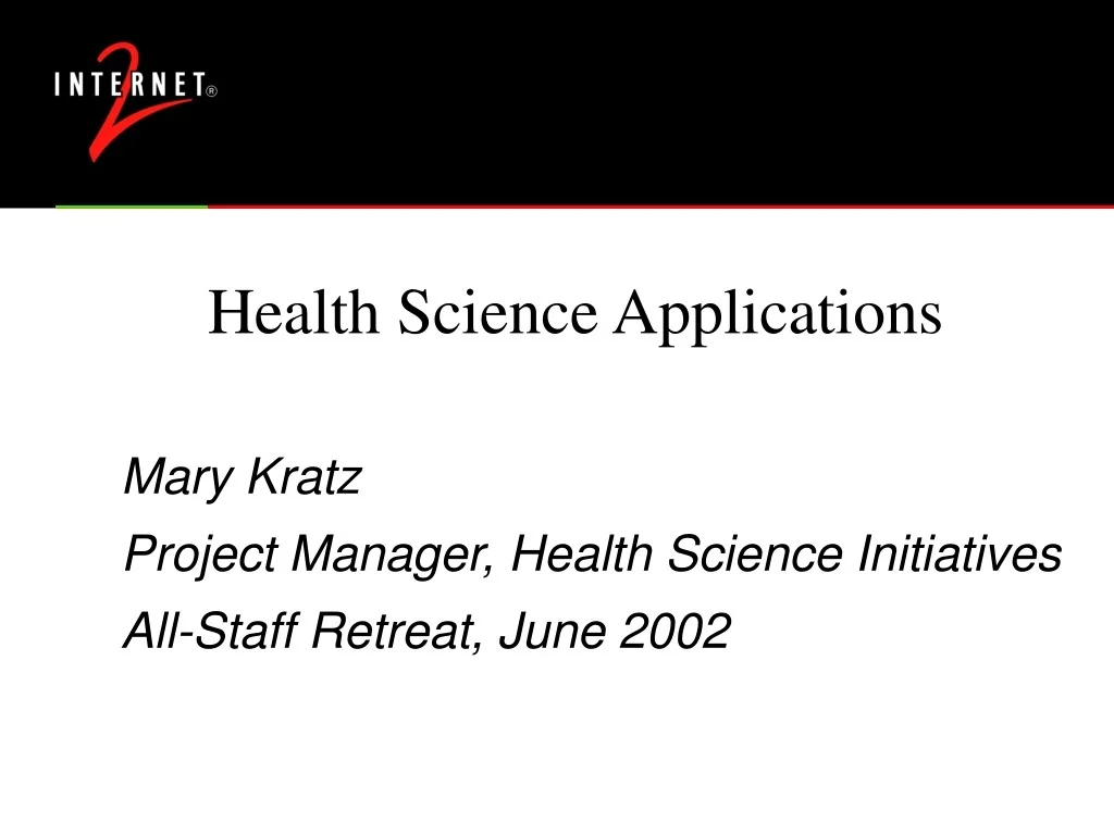 PPT - Health Science Applications PowerPoint Presentation, free ...