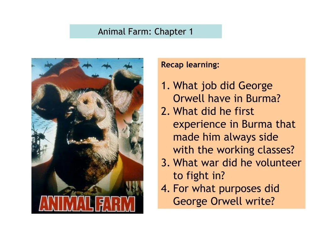 PPT - Old Major's Oratory and Foreshadowing in Animal Farm PowerPoint ...