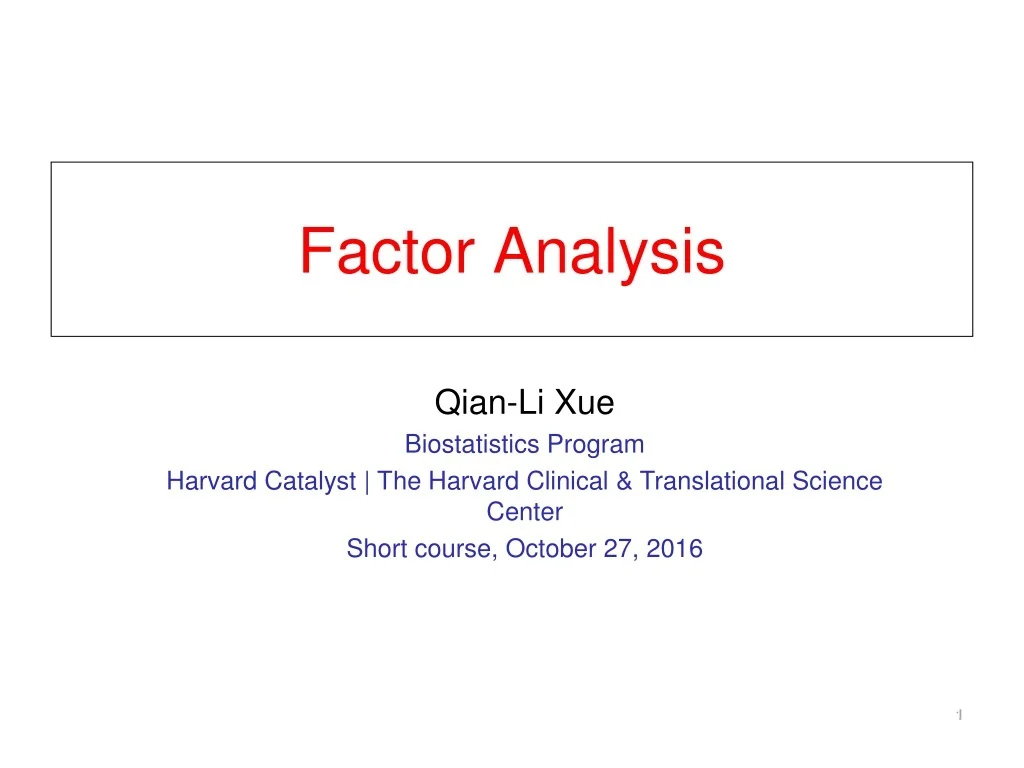 PPT - Factor Analysis: Theory and Application PowerPoint Presentation ...