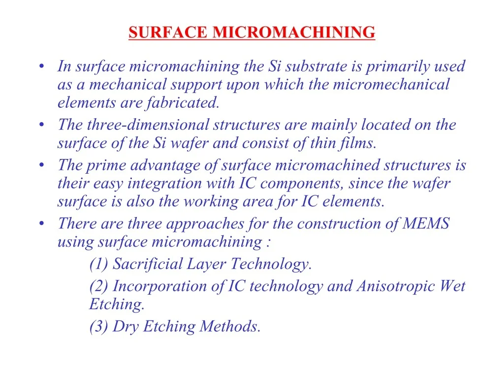 PPT - Guide to Surface Micromachining Techniques in MEMS PowerPoint ...