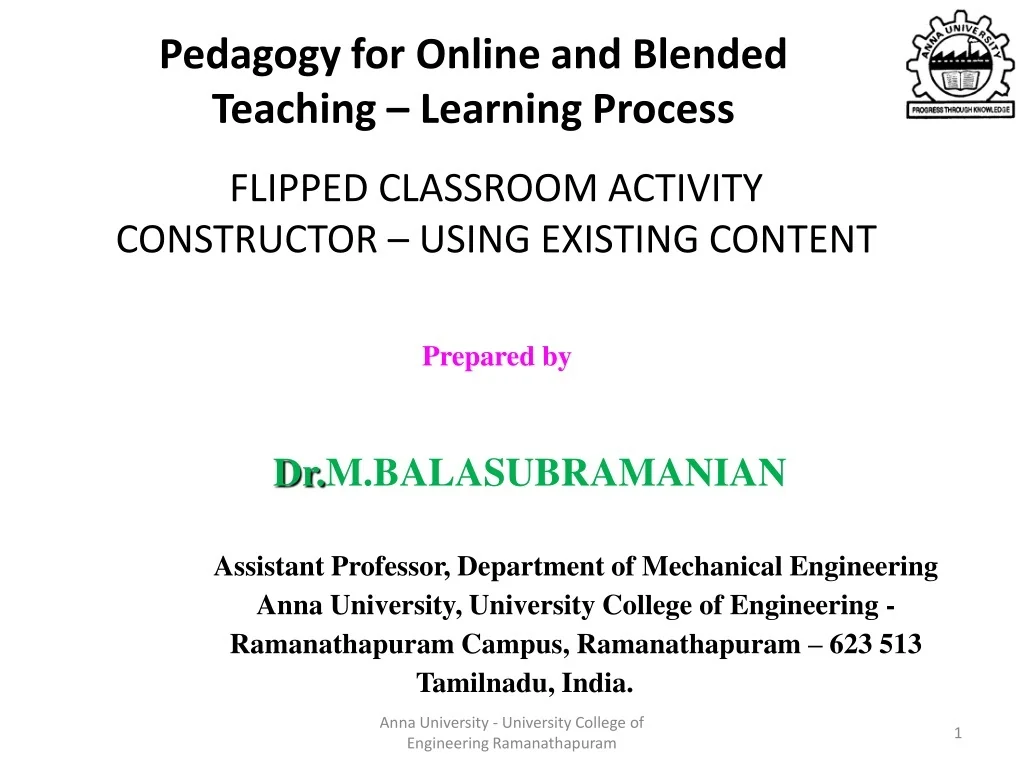 PPT - Pedagogy for Online and Blended Teaching – Learning Process ...