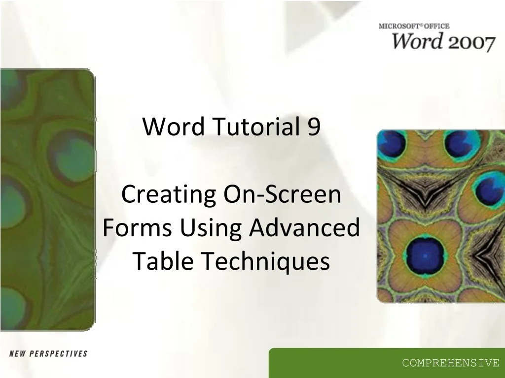 PPT - Mastering On-Screen Forms in Microsoft Word 2007 PowerPoint ...