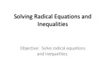 PPT - Solving Radical Equations and Inequalities PowerPoint ...