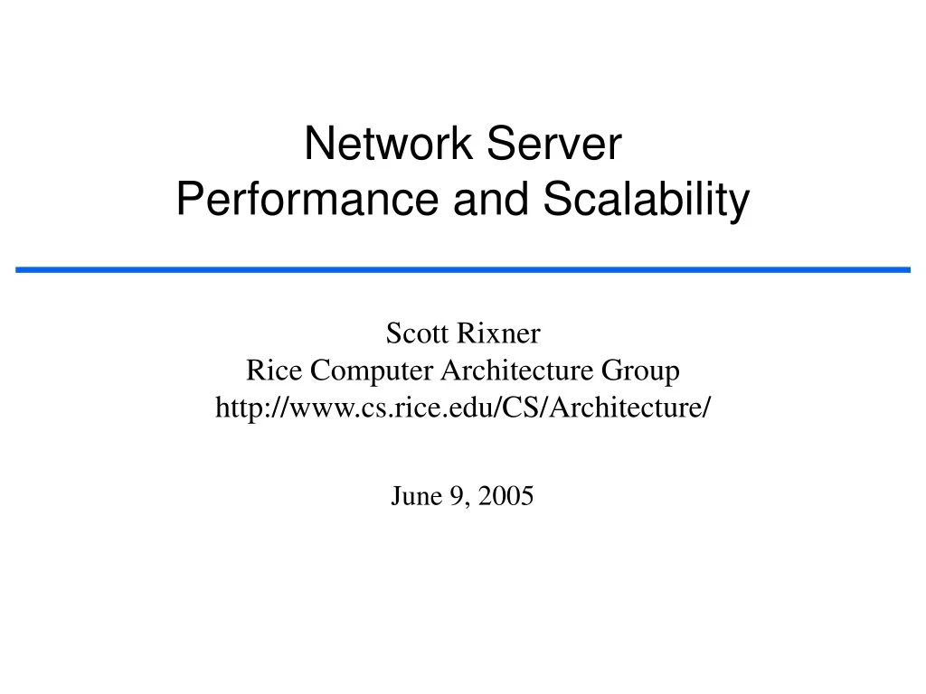 PPT - Network Server Performance and Scalability PowerPoint ...