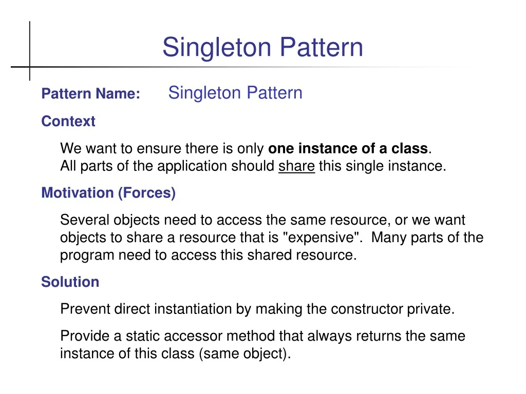 PPT - Singleton Pattern: Ensuring Single Instance PowerPoint ...