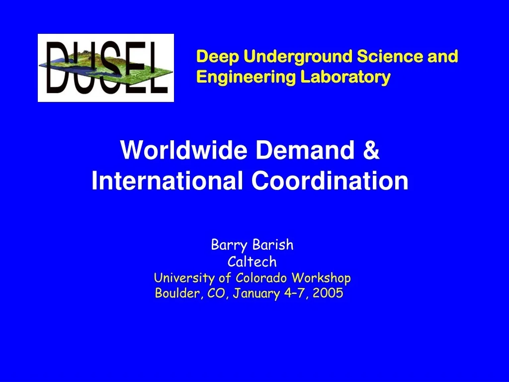 PPT - Deep Underground Laboratory Workshop: Neutrino Research Worldwide ...