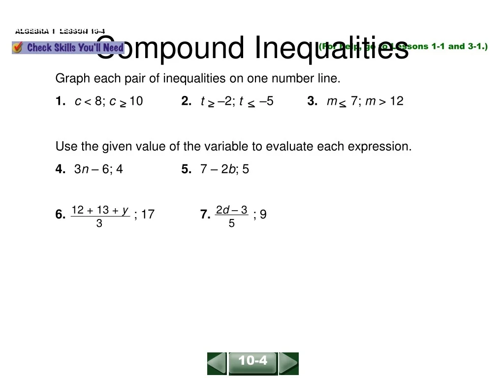 PPT - Compound Inequalities PowerPoint Presentation, free download - ID ...