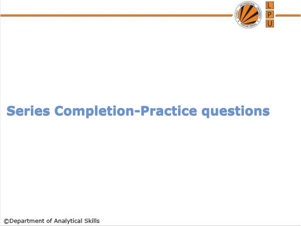 PPT - Series Completion Practice Questions PowerPoint Presentation ...
