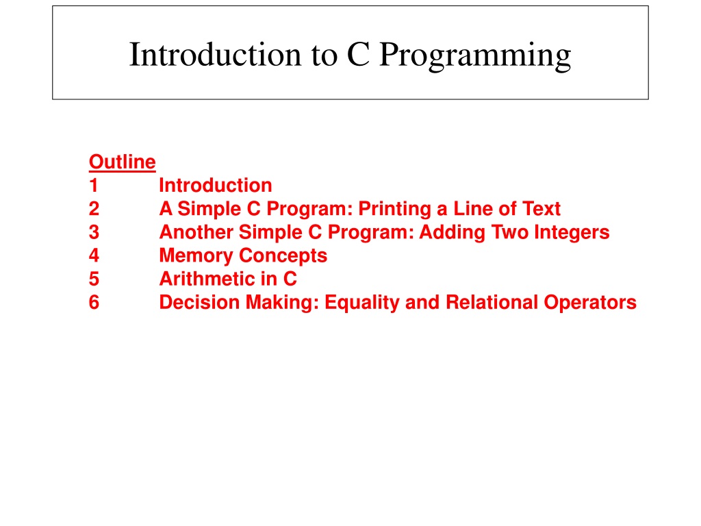 Ppt Introduction To C Programming Powerpoint Presentation Free 6110
