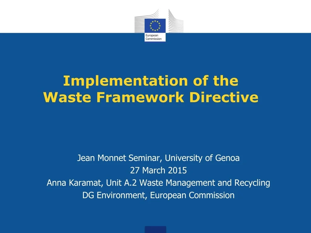 PPT - Implementation of the Waste Framework Directive PowerPoint ...