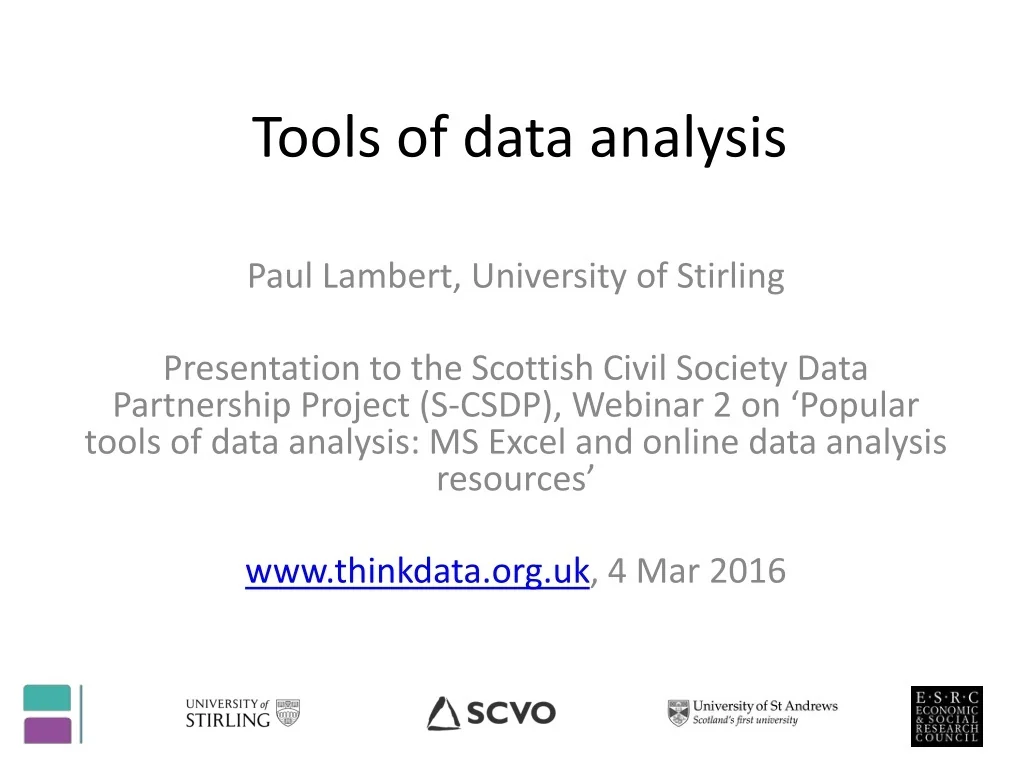 PPT - Evolution of Data Analysis Tools in the 21st Century PowerPoint ...