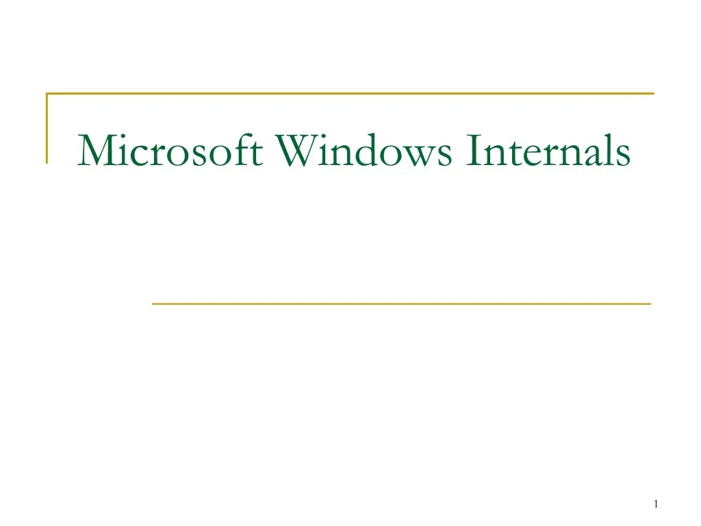 PPT - Windows Internals Concepts Overview PowerPoint Presentation, free ...