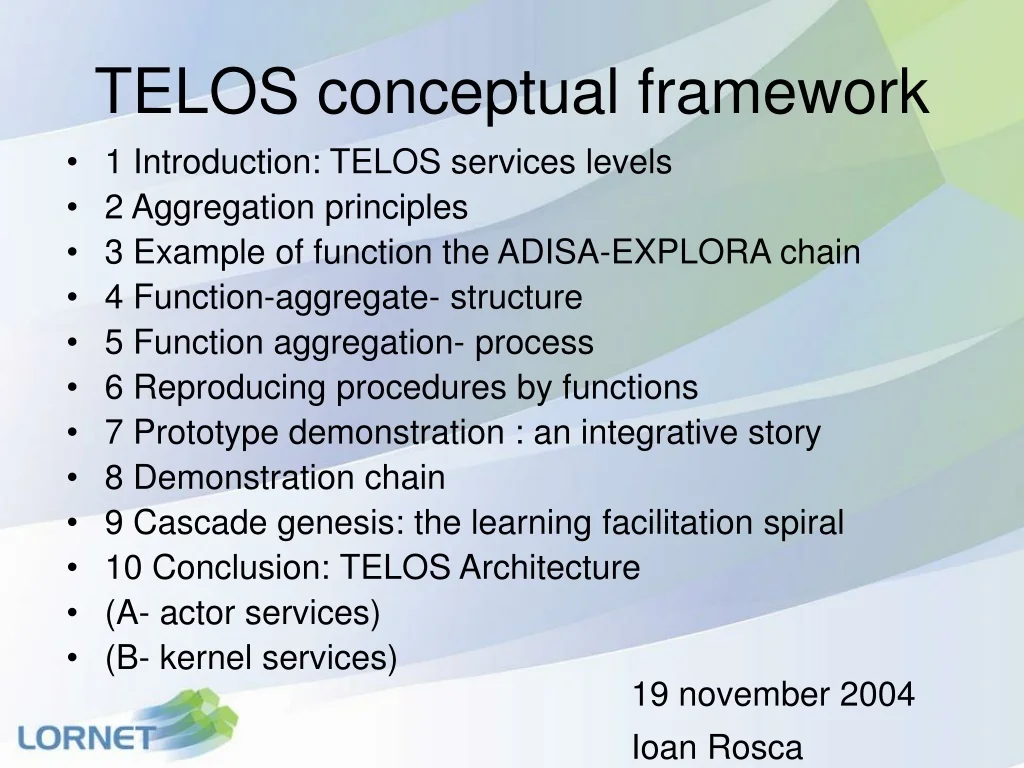 PPT - TELOS Conceptual Framework for Function Aggregation in Service ...
