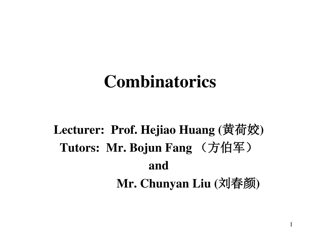 PPT - Exploring Combinatorics: Applications and Problems PowerPoint ...