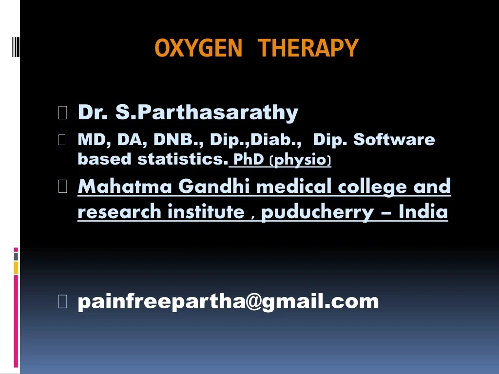 PPT - OXYGEN THERAPY PowerPoint Presentation, free download - ID:9722982