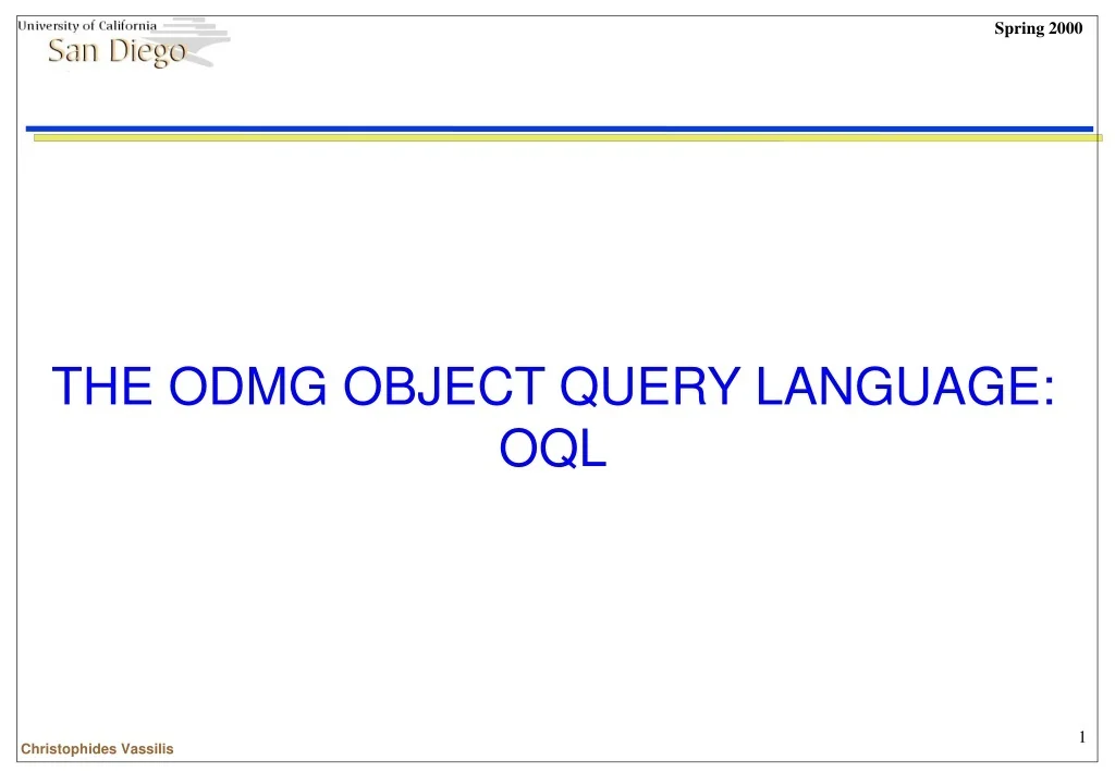 PPT - ODMG Object Query Language (OQL) Syntax PowerPoint Presentation ...