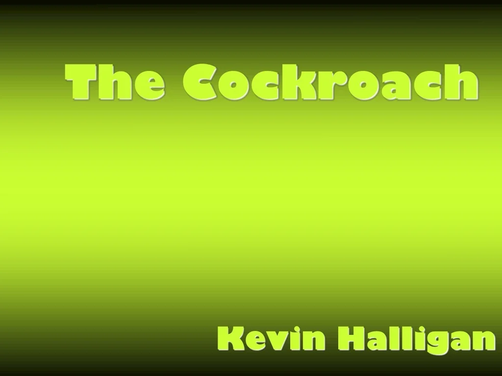 PPT - The Cockroach: A Poem of Life's Struggles and Choices PowerPoint ...
