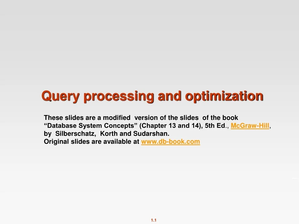 Ppt Database Query Processing And Optimization Fundamentals Powerpoint Presentation Id9732185