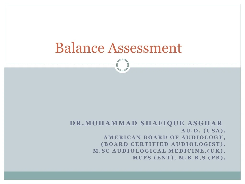 PPT - Balance Assessment PowerPoint Presentation, free download - ID ...
