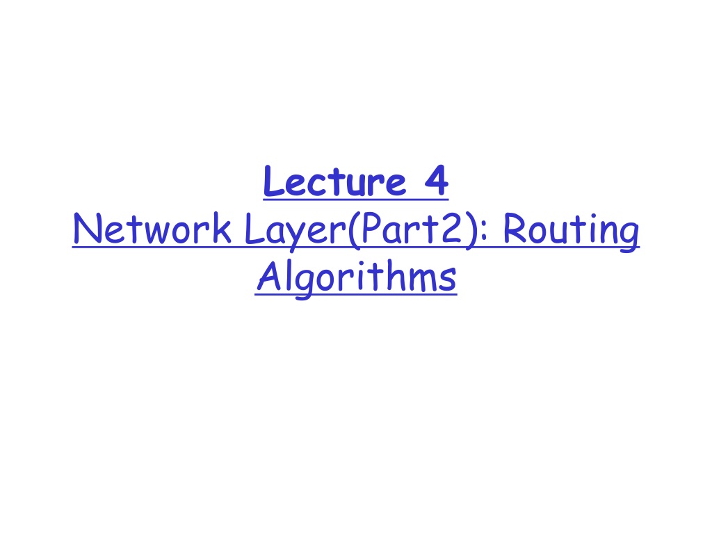 Ppt Network Layer Routing Algorithms Lecture Part 2 Powerpoint 1165