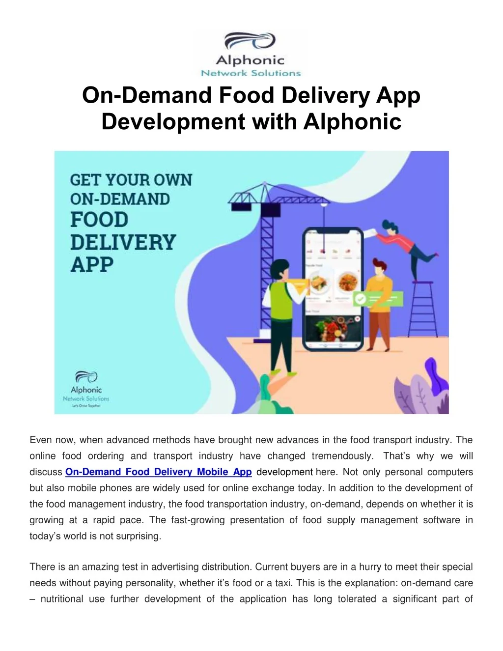 PPT - On-Demand Food Delivery App Development with Alphonic PowerPoint ...