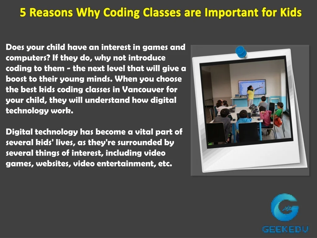 PPT - 5 Reasons Why Coding Classes are Important for Kids PowerPoint ...