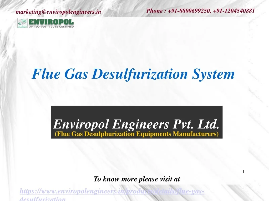 PPT - Flue Gas Desulfurization System PowerPoint Presentation, free ...