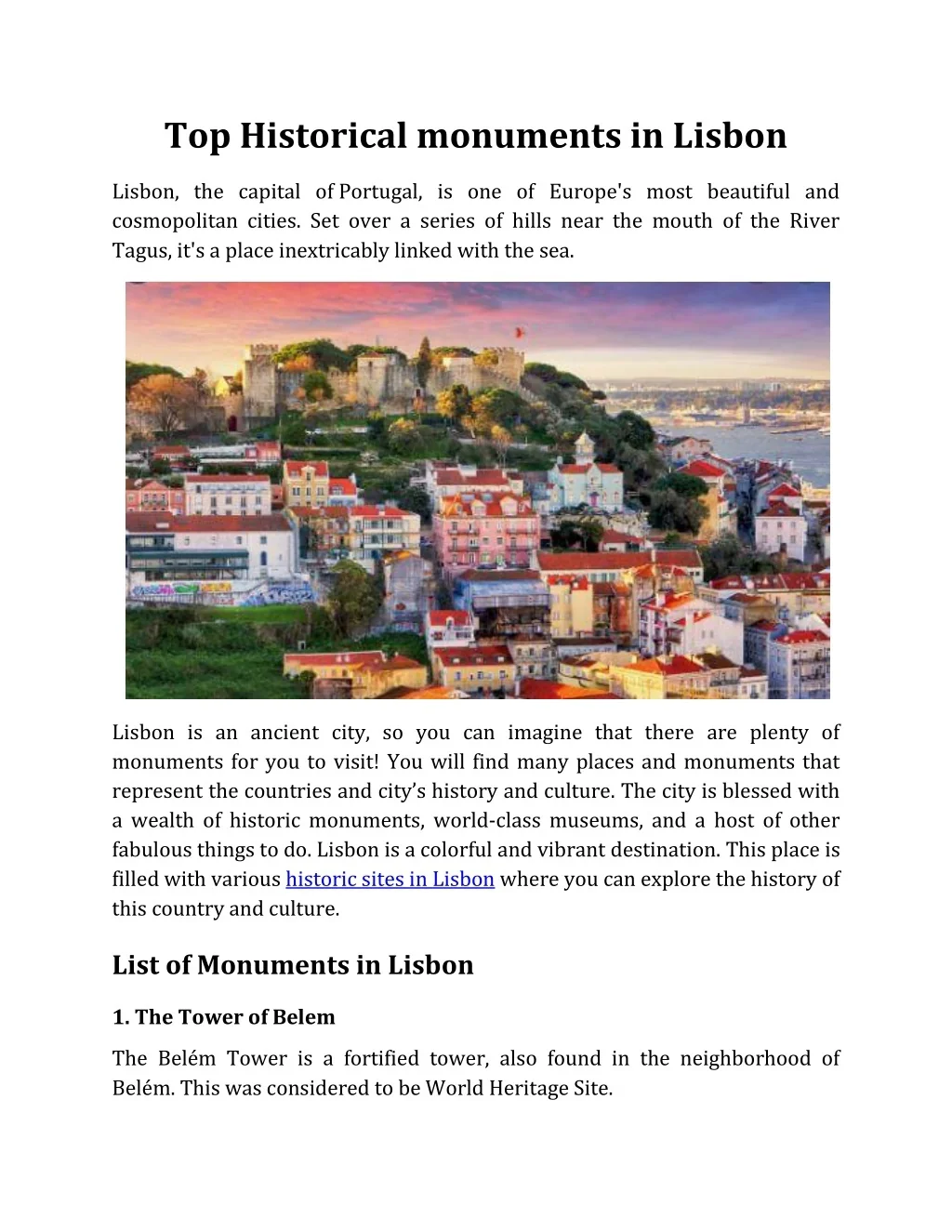 PPT - Top Historical monuments in Lisbon PowerPoint Presentation, free ...