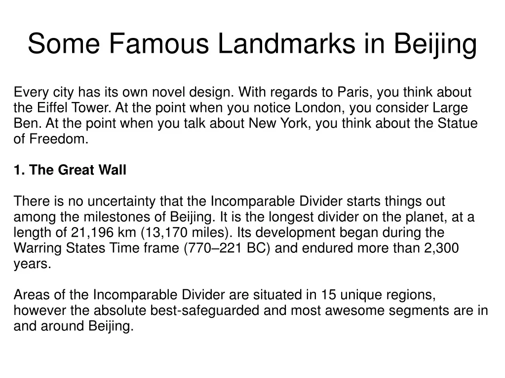 PPT - Some Famous Landmarks in Beijing PowerPoint Presentation, free ...
