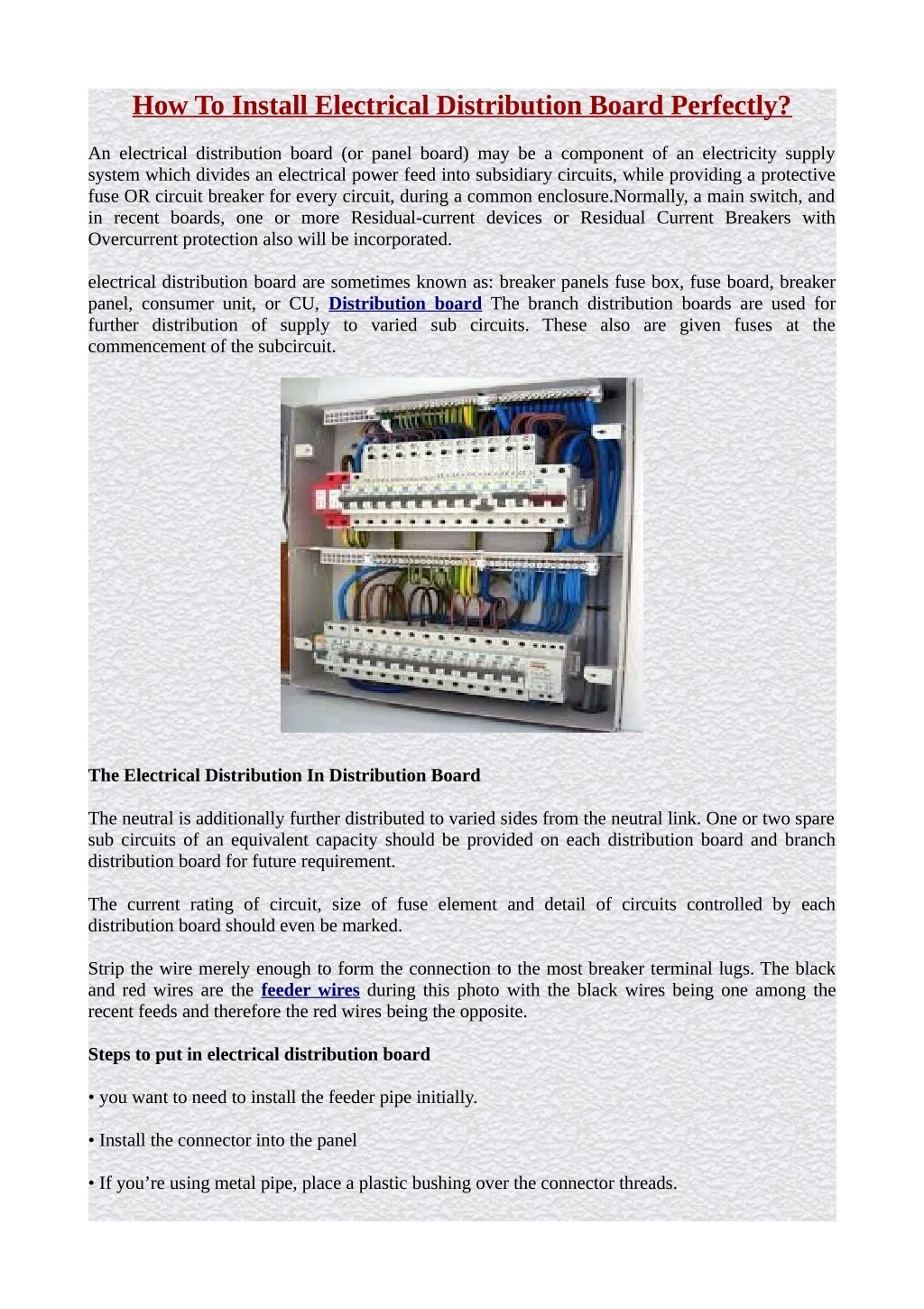 PPT - How to Install Electrical Distribution Board Perfectly ...