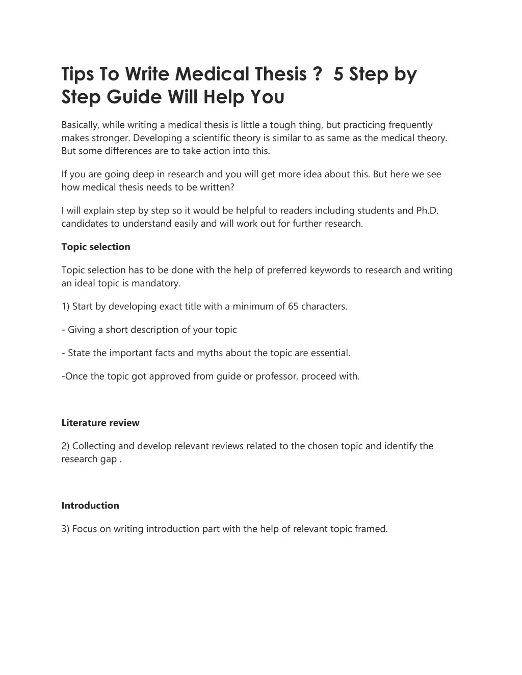 PPT - How to write a Medical thesis ? 5 step by step Guide PowerPoint ...