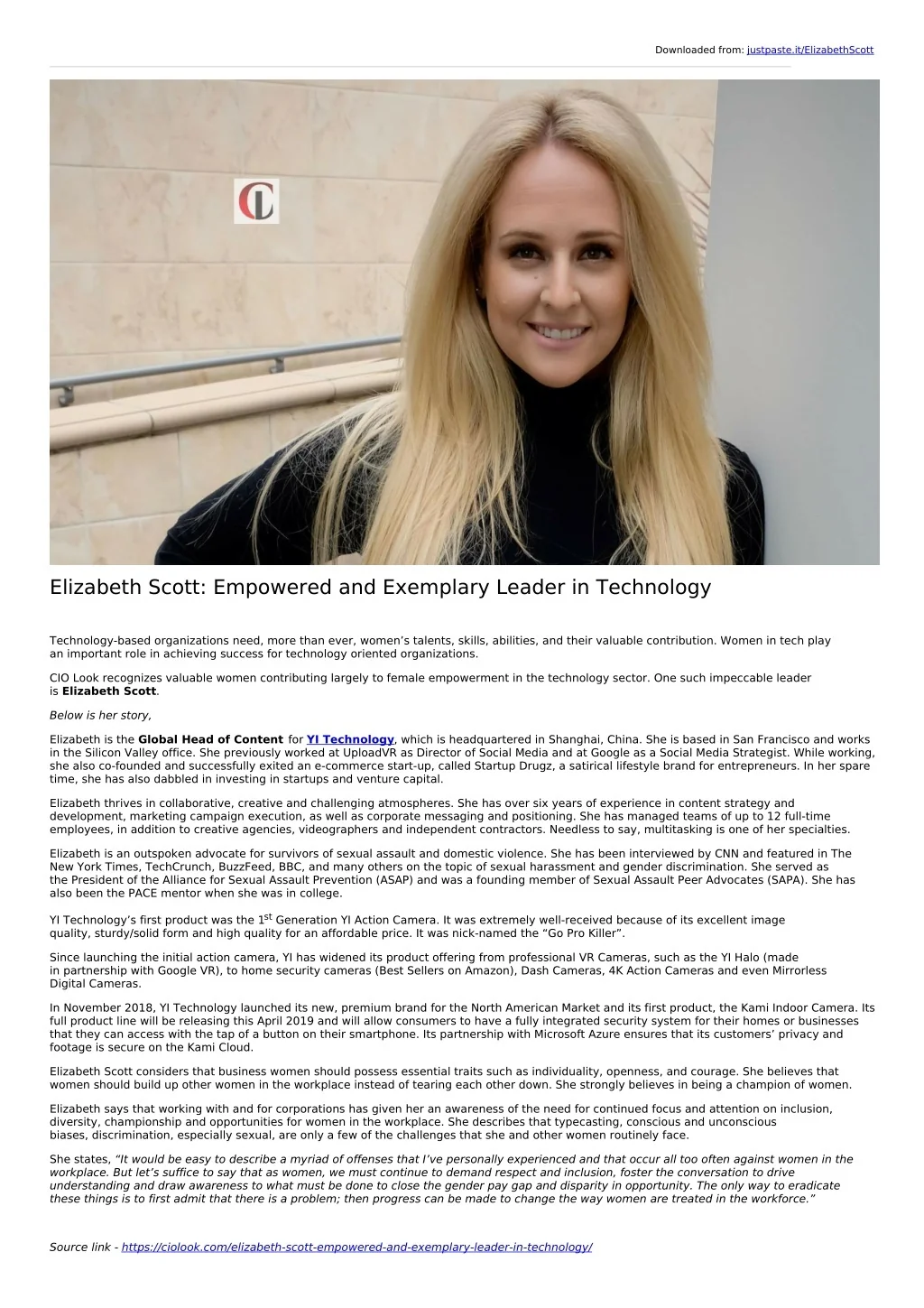 PPT - Empowered and Exemplary Leader in Technology | Elizabeth Scott ...