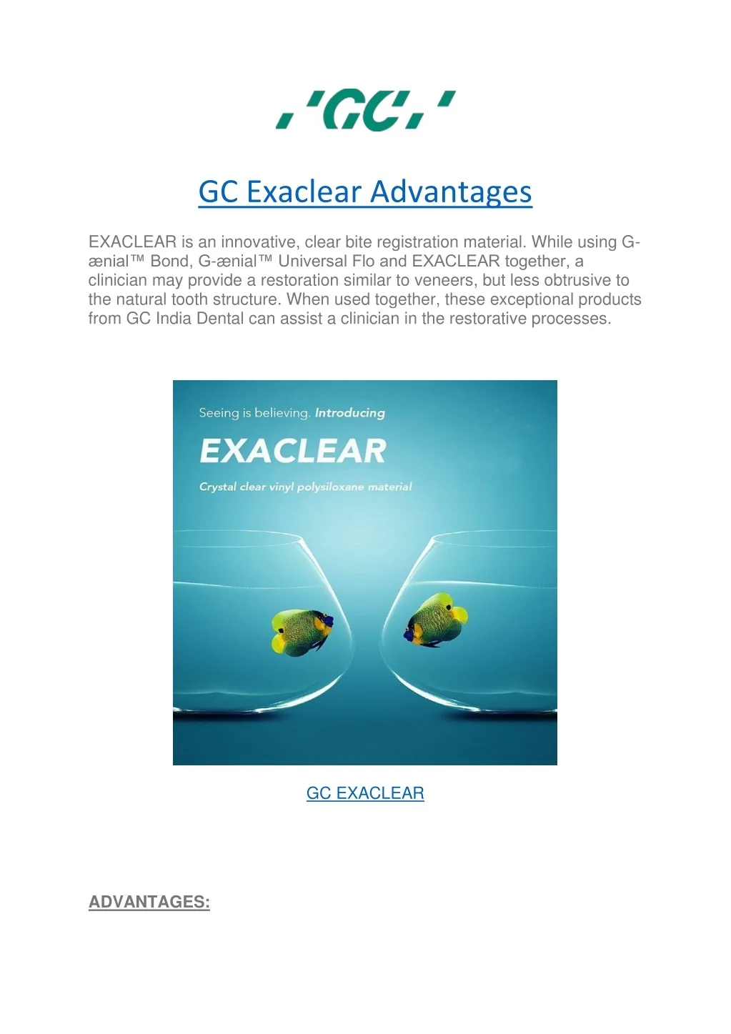 PPT - GC Exaclear Advantages to achieve beauty, form and function - GC ...
