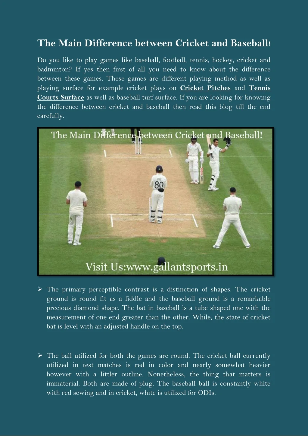 PPT - The Main Difference between Cricket and Baseball! PowerPoint ...