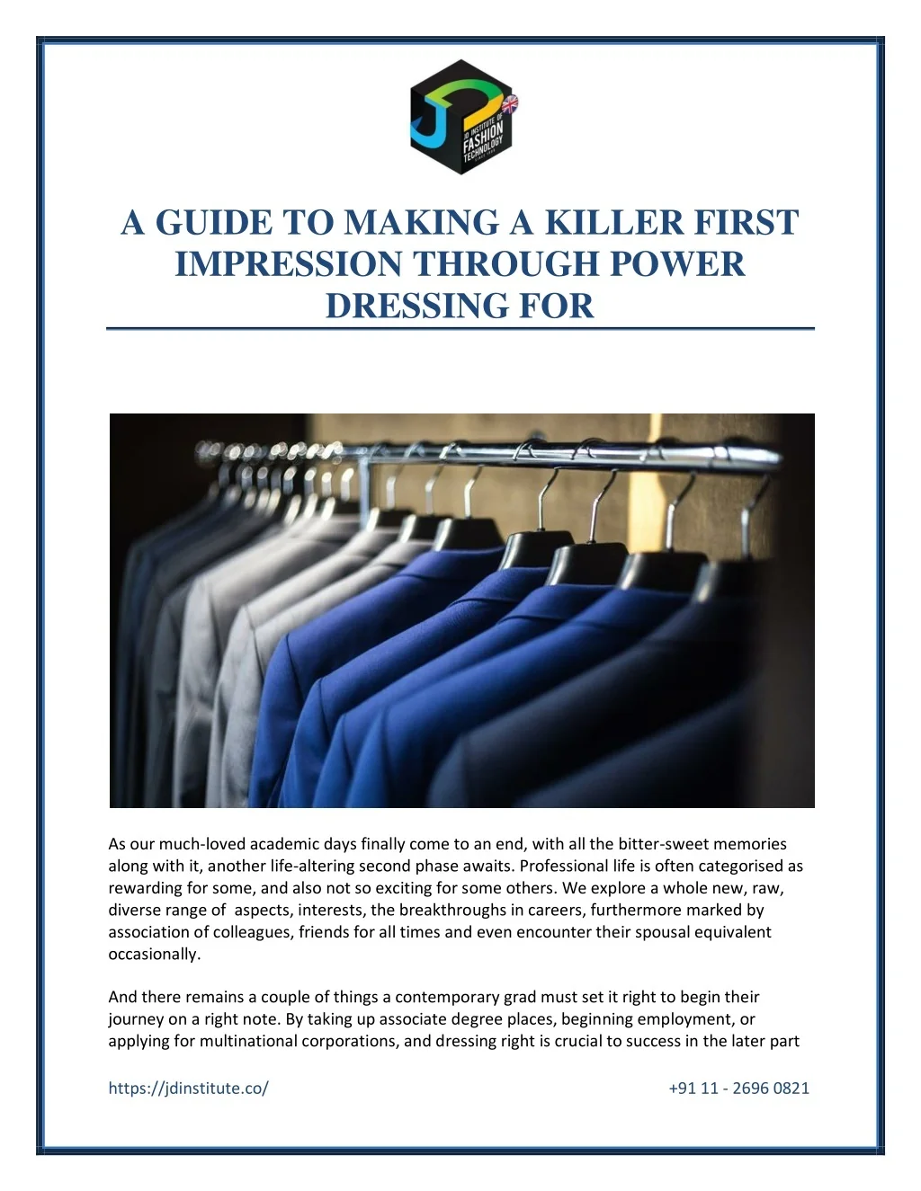 PPT - A GUIDE TO MAKING A KILLER FIRST IMPRESSION THROUGH POWER ...