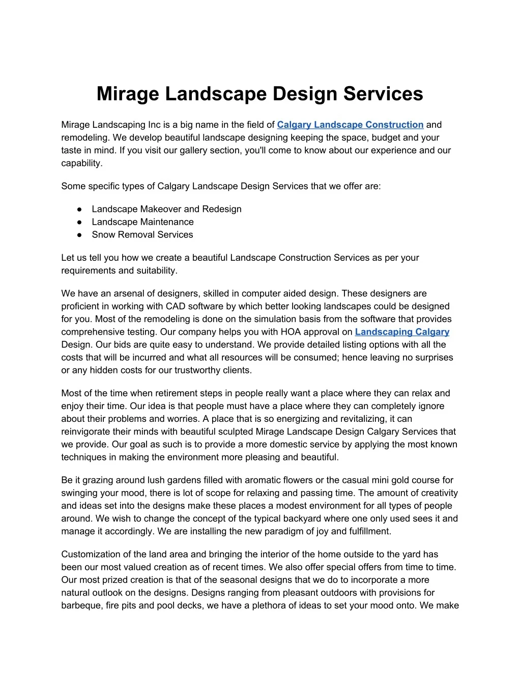 PPT - Mirage Landscape Design Services PowerPoint Presentation, free ...