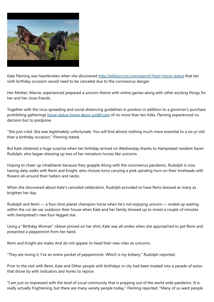 PPT - Hampstead horse turned unicorn brightens girl's canceled birthday ...