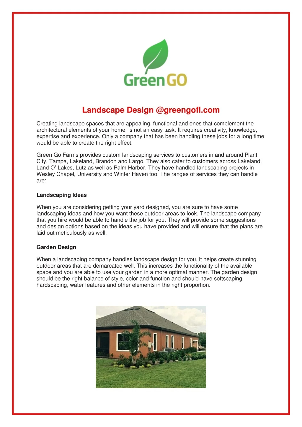 PPT - Landscape Design @greengofl.com PowerPoint Presentation, free ...