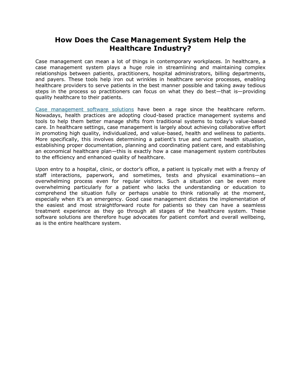 PPT - How Does the Case Management System Help the Healthcare Industry ...