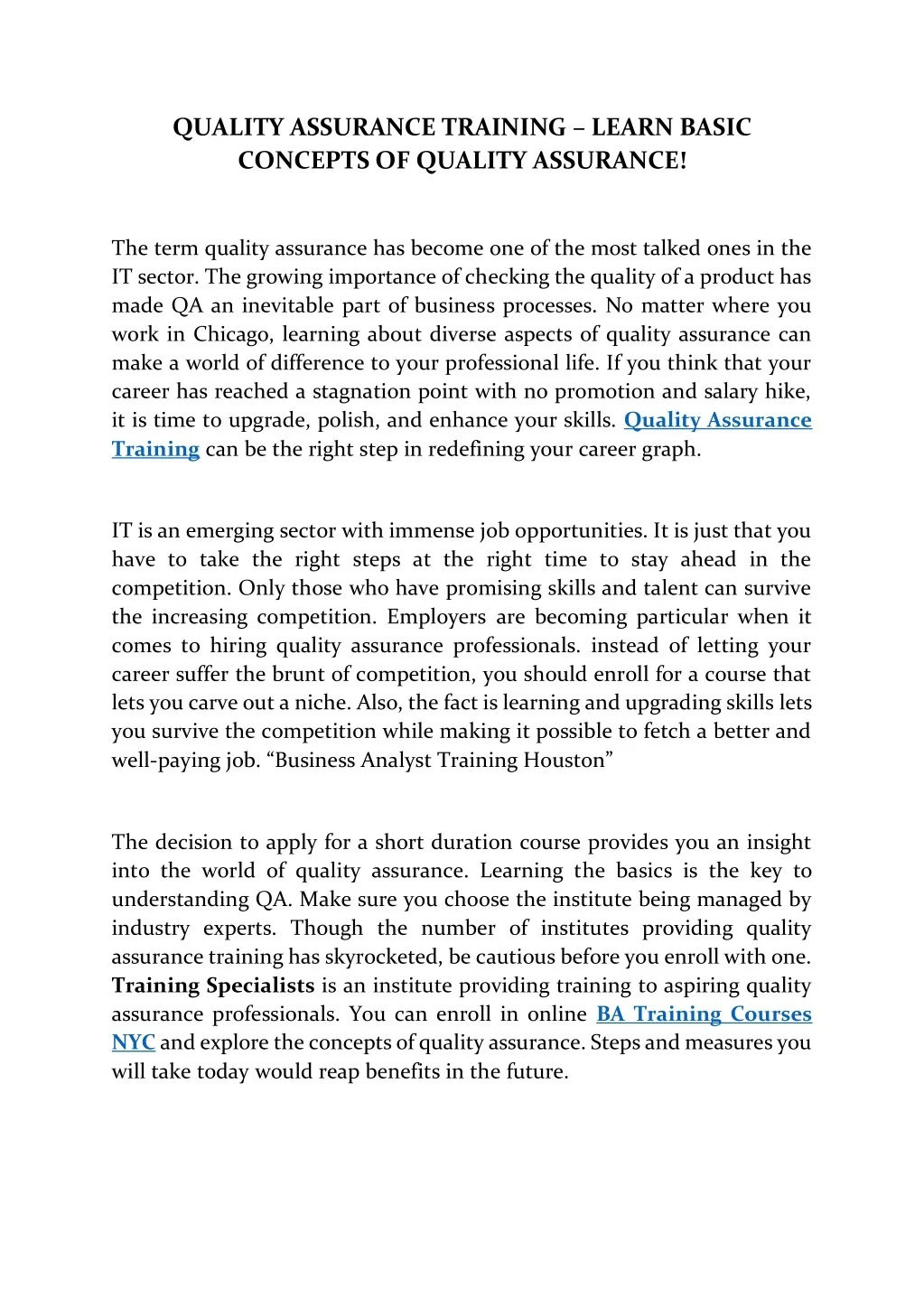 PPT - QUALITY ASSURANCE TRAINING – LEARN BASIC CONCEPTS OF QUALITY ...