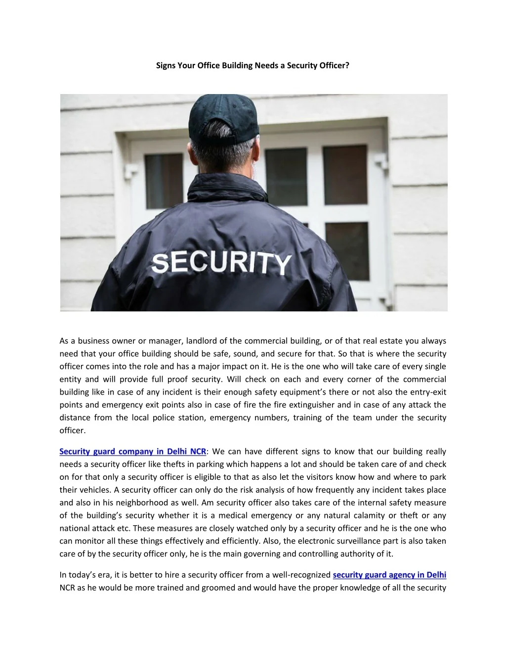 PPT - Signs Your Office Building Needs a Security Officer? PowerPoint ...