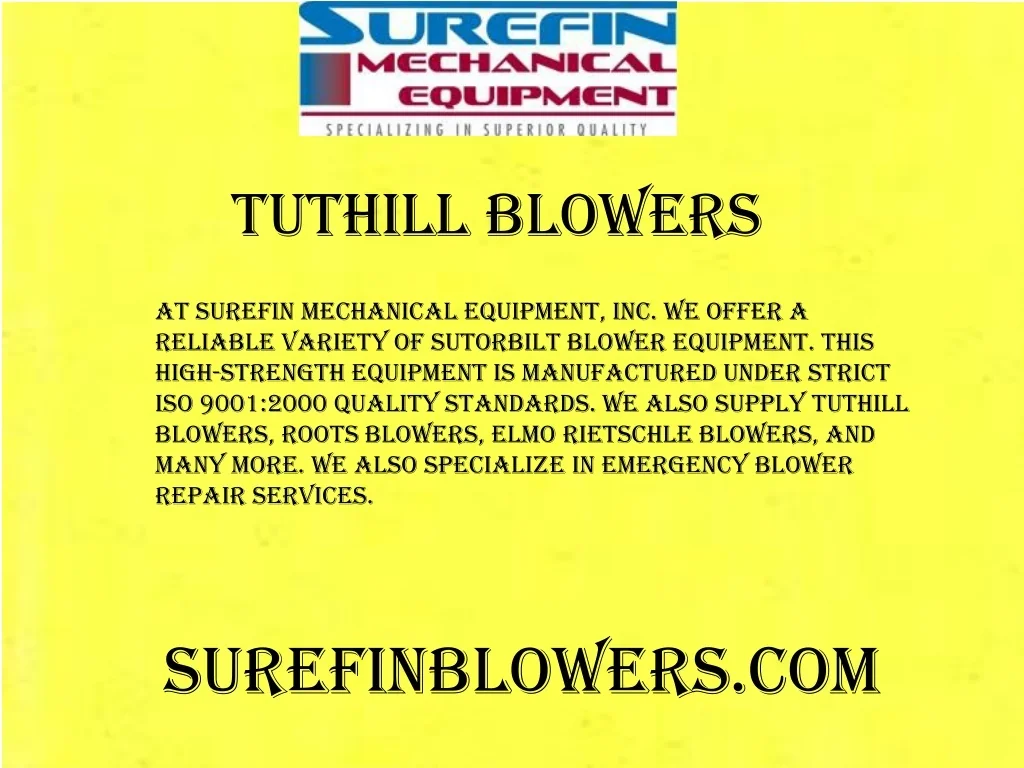 PPT - Surefinblowers.com - Tuthill Blowers PowerPoint Presentation ...