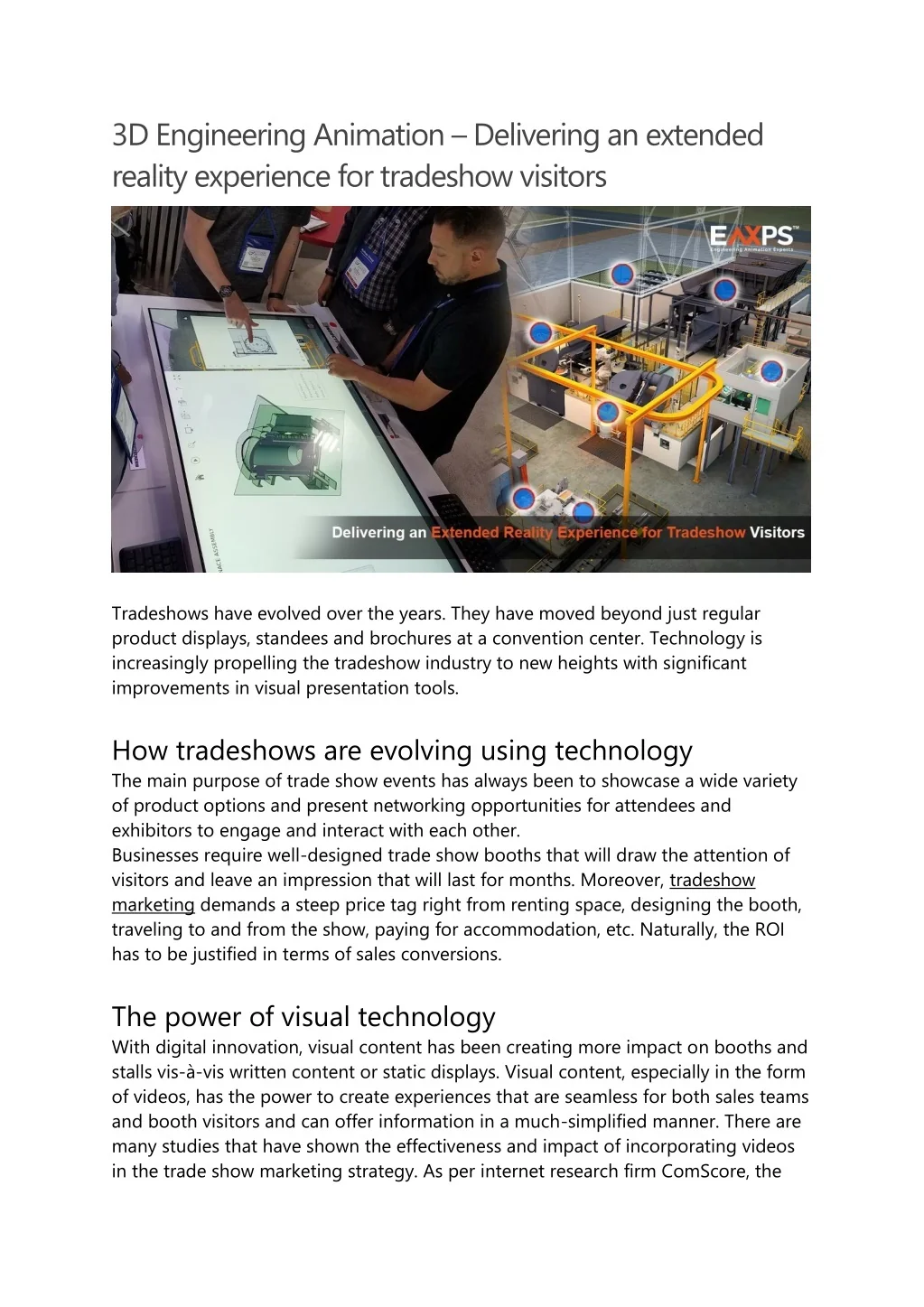 PPT - 3D Engineering Animation – Delivering an extended reality ...