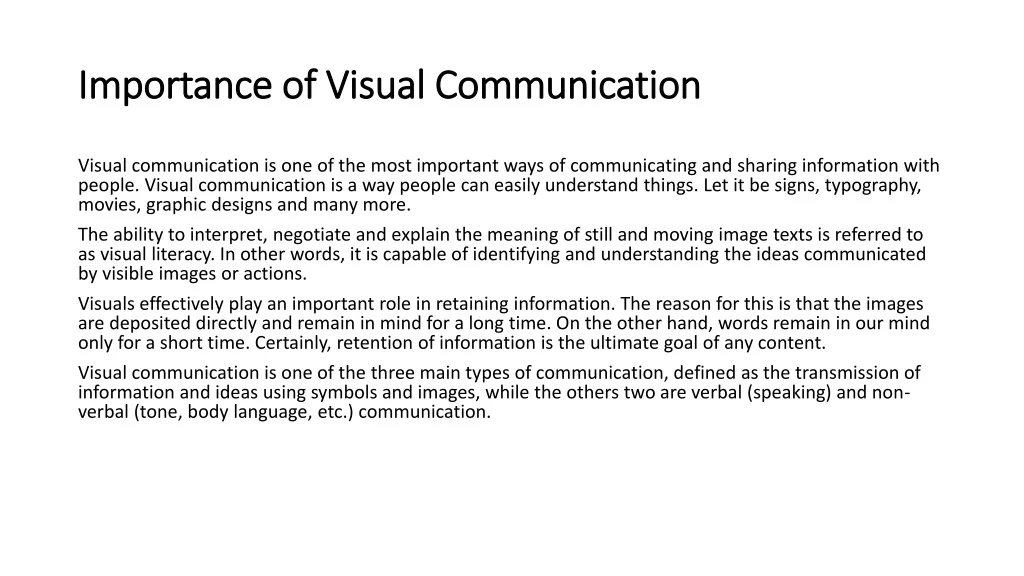 PPT - Importance of Visual Communication PowerPoint Presentation, free ...