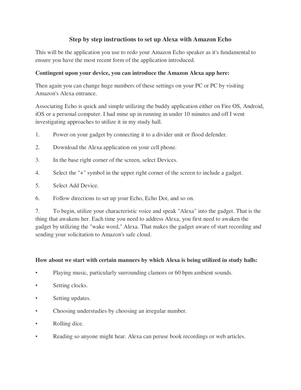 PPT - Step by step instructions to set up Alexa with Amazon Echo ...