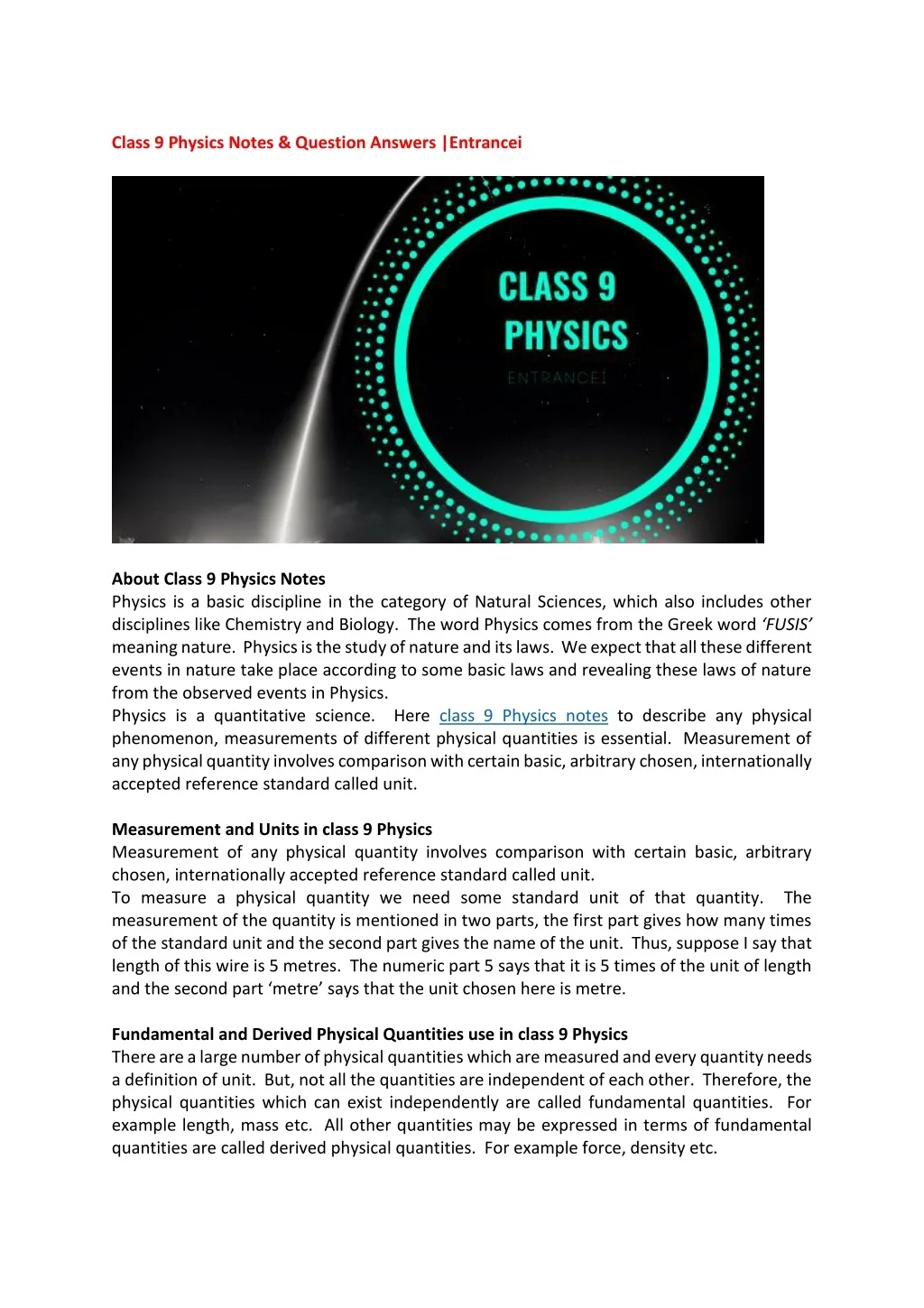 PPT - Class 9 Physics Notes PowerPoint Presentation, free download - ID ...